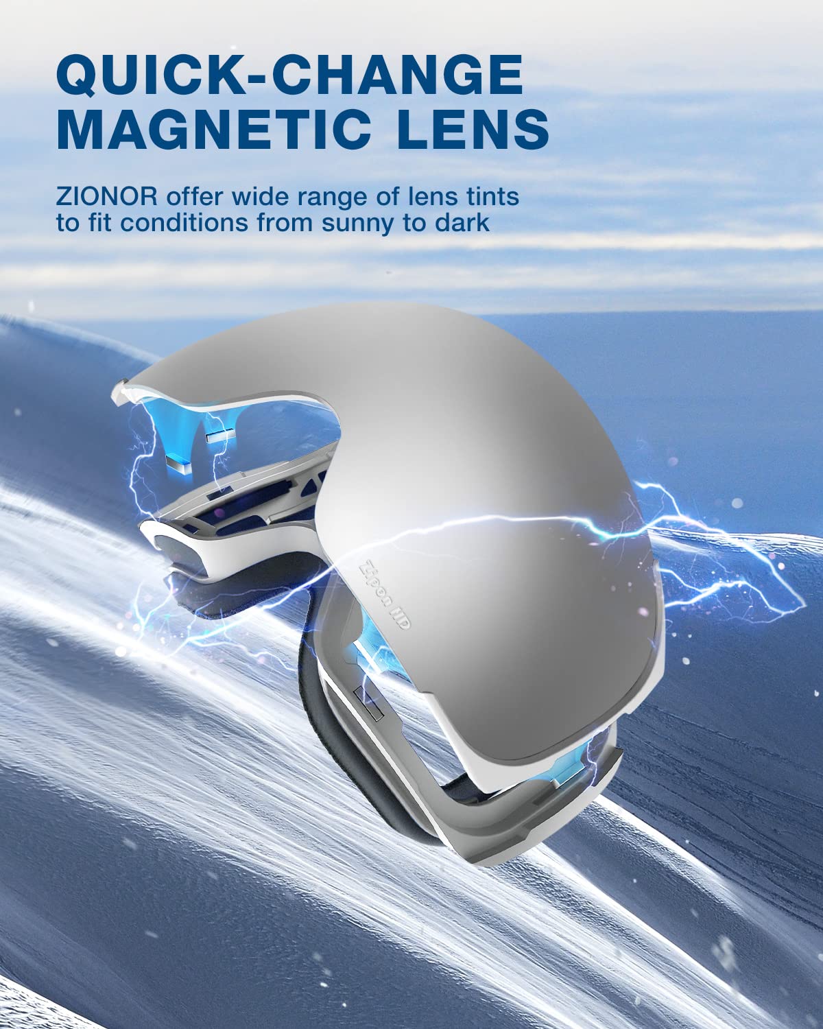 ZIONOR 15:51ZIONOR Lagopus Ski Goggles Z1 Zipon HD Lens Ski Goggles