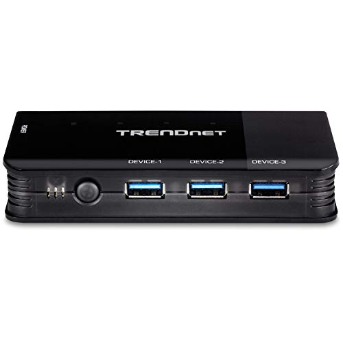 TRENDnet 4-Port USB 3.1 Sharing Switch, TK-U404, 4 x USB 3.1 for Computers, 4 x USB 3.1 for Devices, Flash Drive Sharing, Scanners, Printers, Mouse, Keyboard, Windows & Mac Compatible