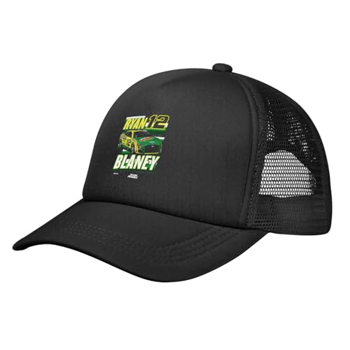 Ryan Blaney 12 Men's Adjustable Mesh Back Cap Curved Bill Snapback Mesh Baseball Cap Breathable Sun Hat