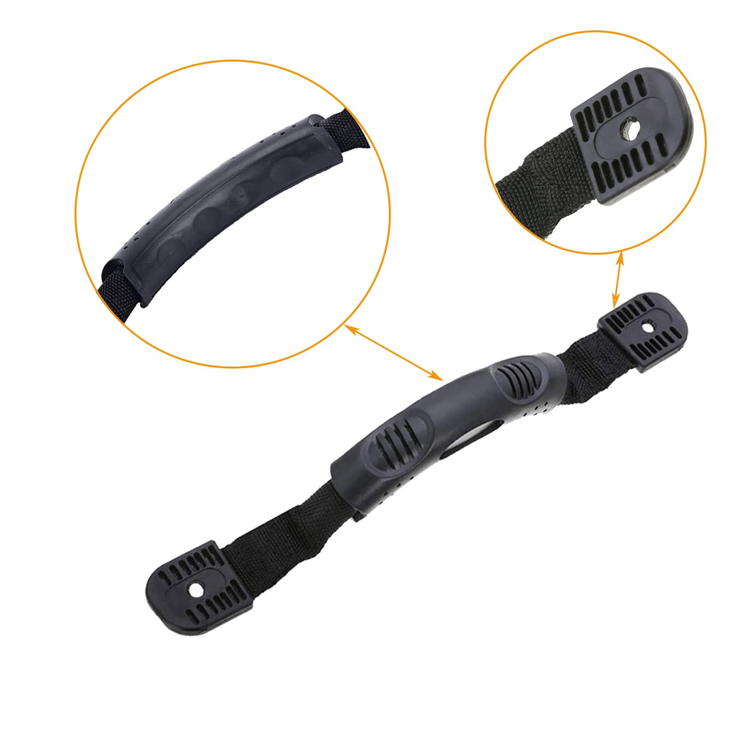 WILLWIN 2 Pcs Kayaks Canoe Side Mount Handles Replacement with Bungee Cord Paddle Holder Accessories + 2 Pcs J Hook with Hardware Kit for Luggage Handle, Cooler Handle, Incubator Handle