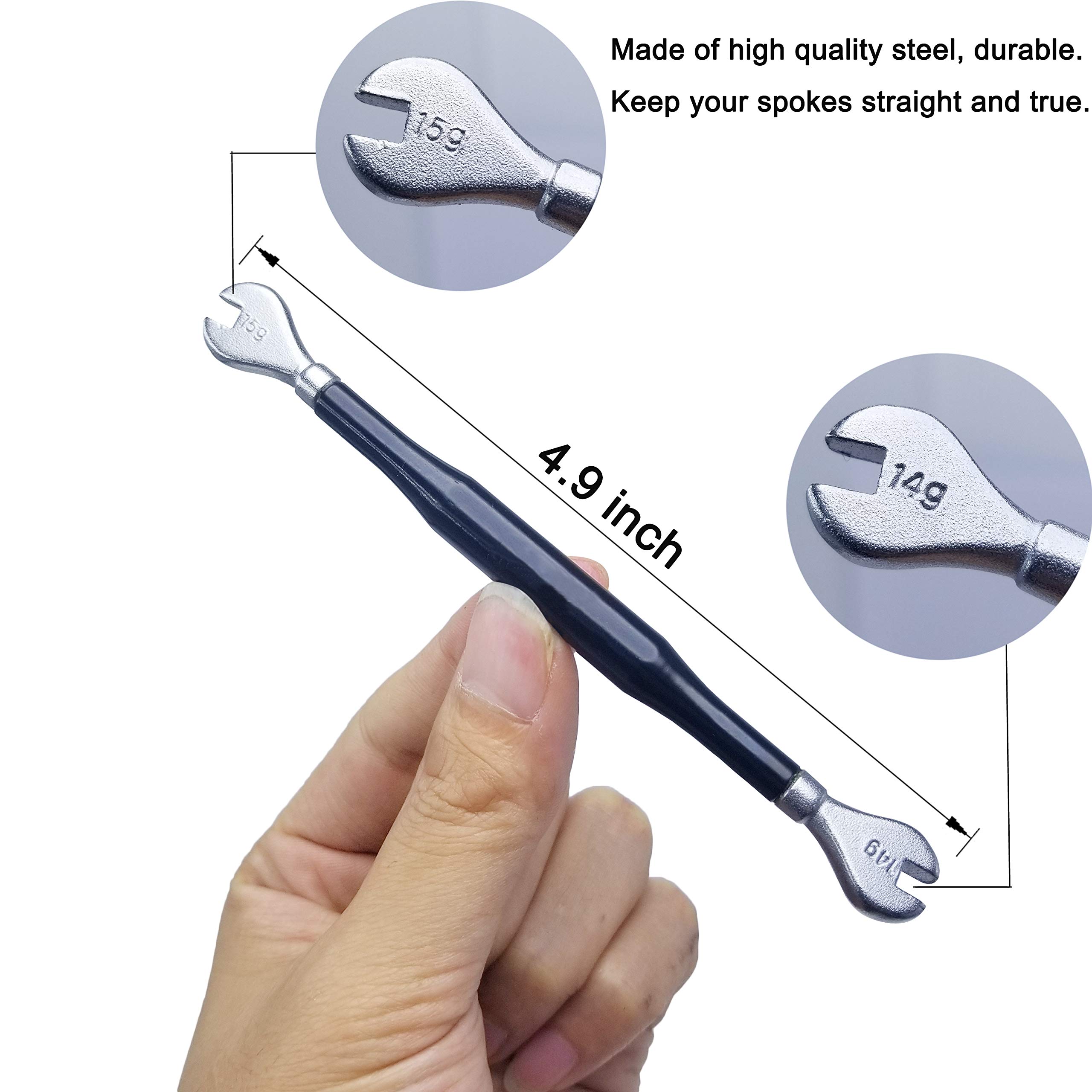 SINYUM 4 Pack Bike Spoke Tool Bicycle Spoke Wrench Cycling Pocket Tools 6 in one Bike Rim Correct Kit