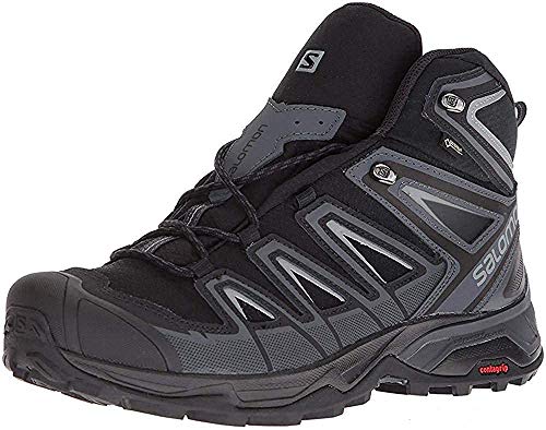 Salomon X Ultra 3 MID Gore-TEX Hiking Boots for Men, Black/India Ink/Monument, 8.5