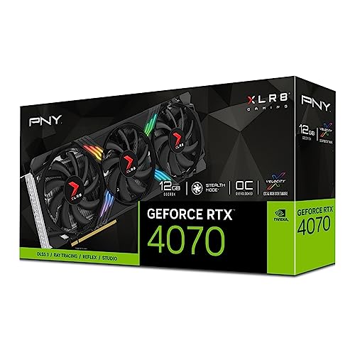 PNY GeForce RTX™ 4070 12GB XLR8 Gaming Verto Epic-X RGB™ Overclocked Triple Fan Graphics Card DLSS 3
