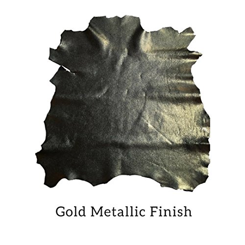 Real Leather Hides – Black Metallic Color – Quality Lambskin - 4 sq ft - 2 oz. avg Thickness - Cracked Finish – Genuine Sheepskin Fabric – Craft Projects – Upholstery Home Décor Material