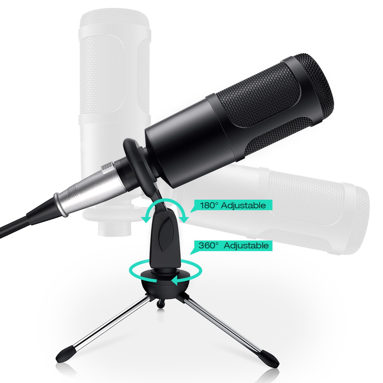YUANSHIHUI Podcast Microphone USB Kit Streaming 192kHZ/24bit Plug & Play PC Computer for Recording, Gaming, Desktop, Windows, Mac, YouTube, Streaming, Singing, Deep Black