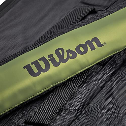 WILSON Blade V8 Super Tour Tennis Racket Bag - Green/Black, Holds up to 15 Rackets