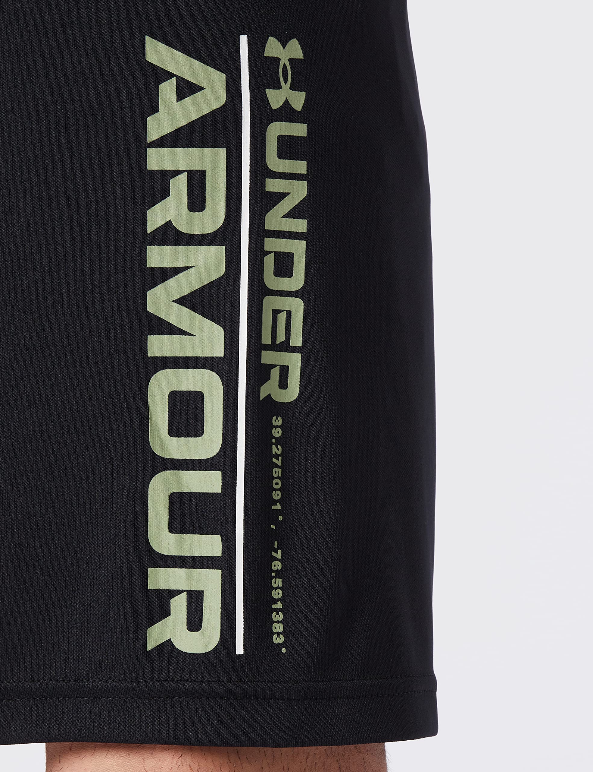 Under Armour Men's Tech Wordmark Shorts, Black (001)/Academy Blue, Large