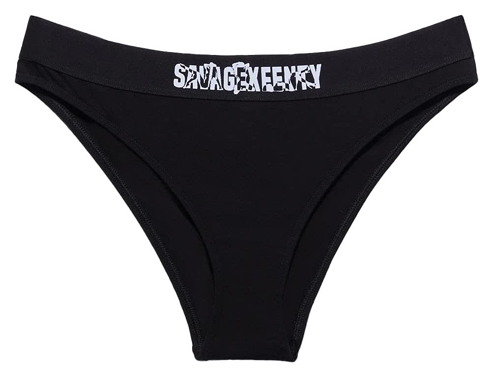 Savage X Fenty, Women's, Showgirl High-Leg Bikini, Caviar, 3X