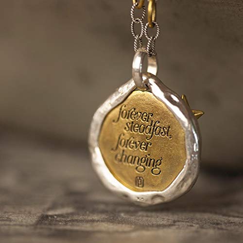 Waxing Poetic Eveningstar Sterling Silver and Crystals Pendant with Sentiment Inscription