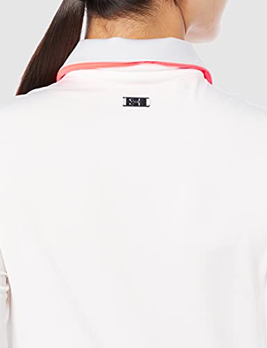 Under Armour Women's Zinger Long Sleeve Polo, White (100)/Metallic Silver, Small