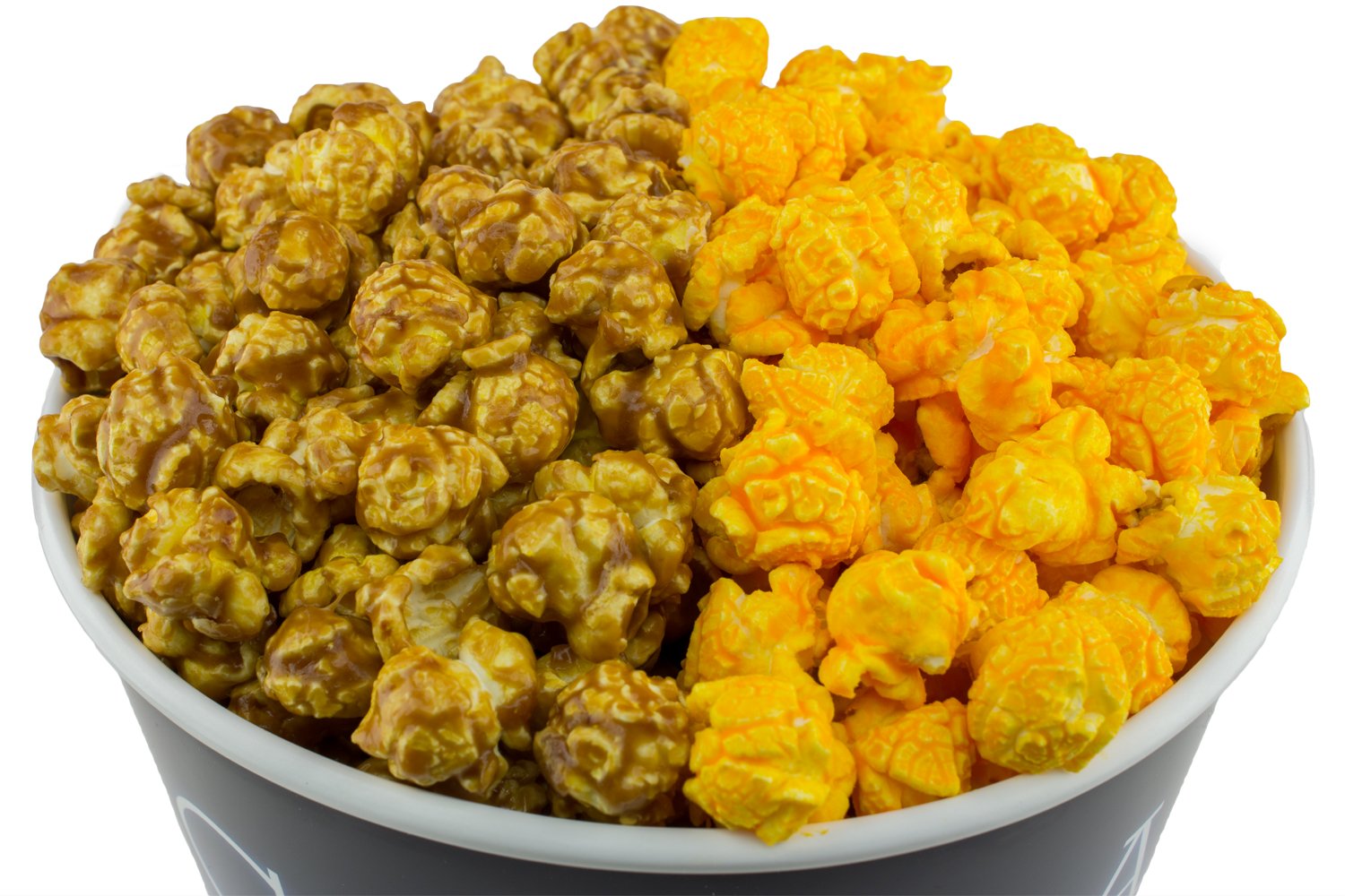 Signature Popcorn - Gourmet 1-Gallon Blue Chicago Skyline Reusable Plastic Bucket Tin - Half Caramel Half Cheddar Cheese Flavor