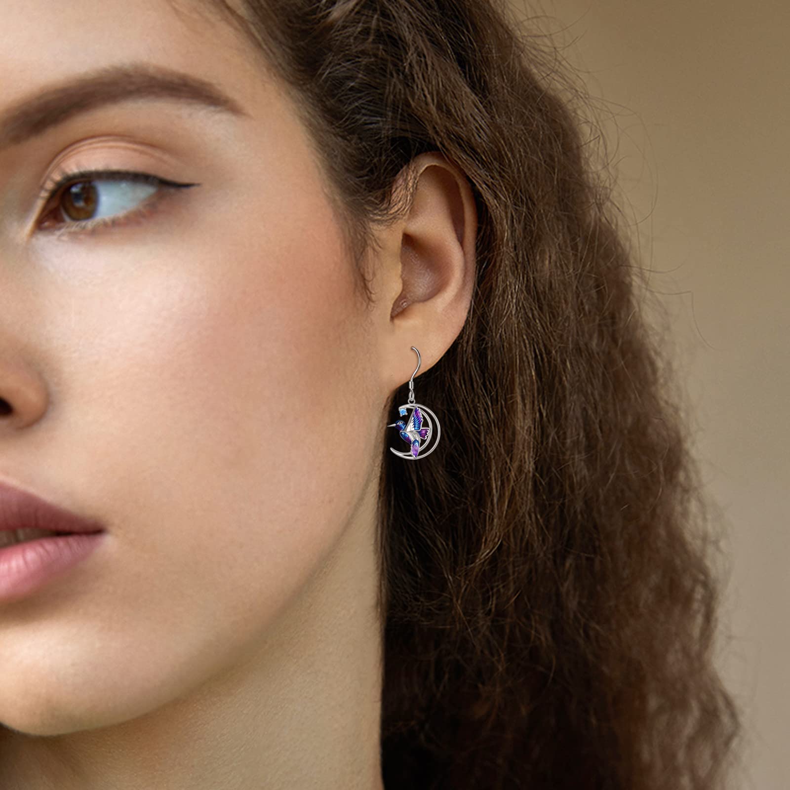YFN Hummingbird Earrings Bird Dangle Earrings Sterling Silver Jewelry Hummingbird Gifts for Women