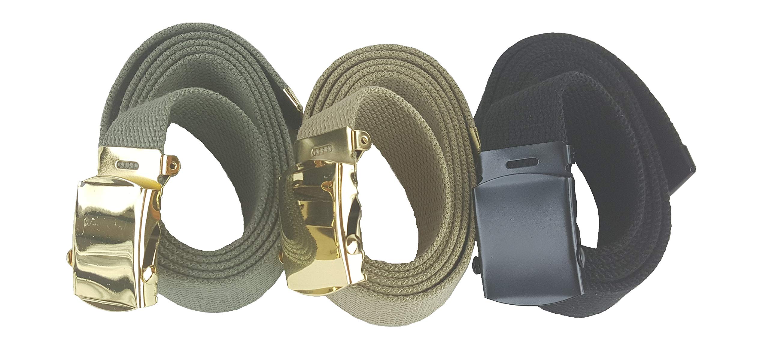 Yankee Forge Black MILITARY WEB BELT Cotton Strap Fits All Up To 54" waist