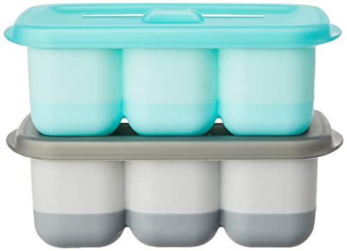 Skip Hop Baby Food Storage Containers, Easy-Fill Freezer Trays, Grey/Teal