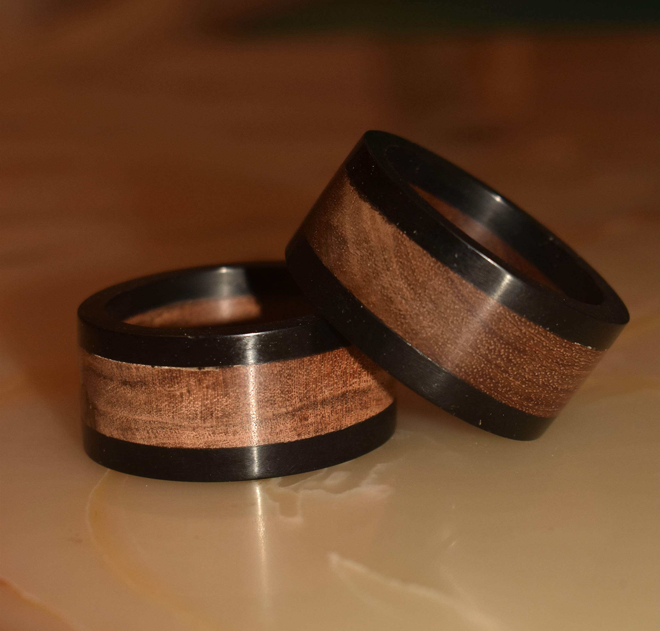 UNI_CRAFTS Wooden & Resin Napkin Ring Set for Dining Table Decoration (Black, 6)
