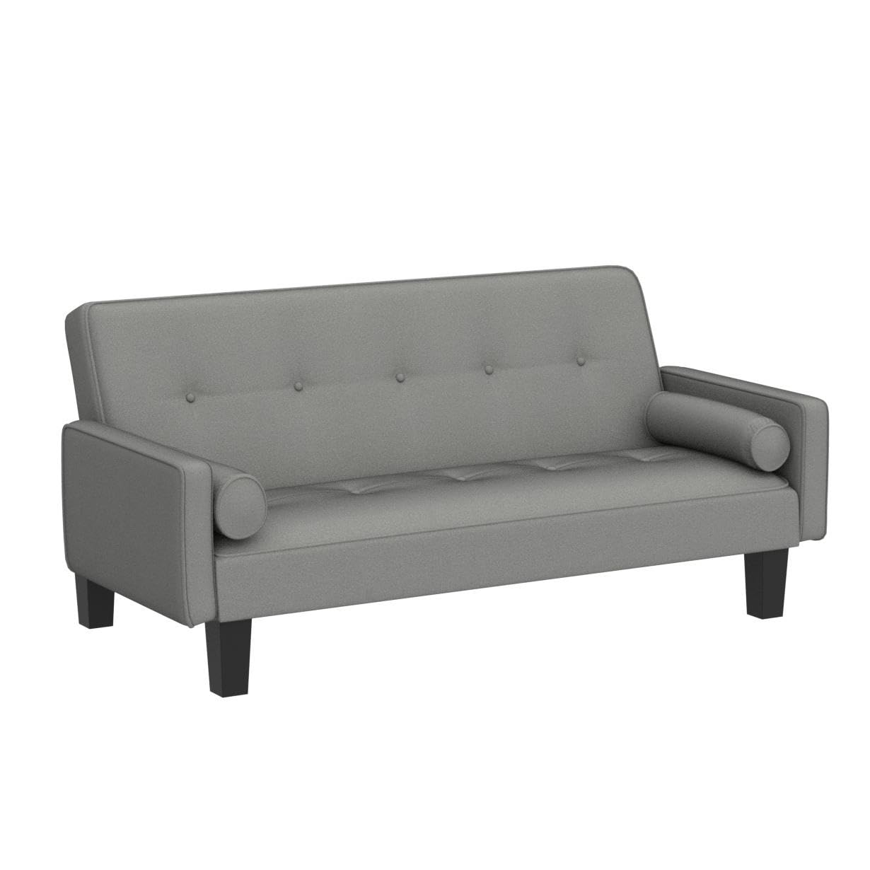 Recaceik Modern Futon Sofa Bed, Convertible Folding Sofa Couch LoveSeat Couch Living Room Folding Sleeper with 2 Pillows Furniture for Small Apartment, Space, Home
