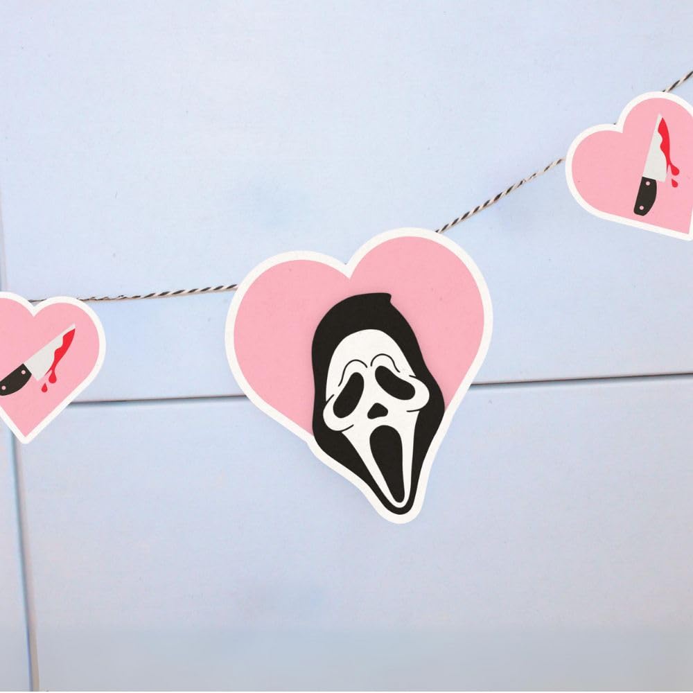 Scream Party Decor - Ghost Face Scream Halloween Banner, Garland, Halloween Party Decoration, Backdrop, 7ft long