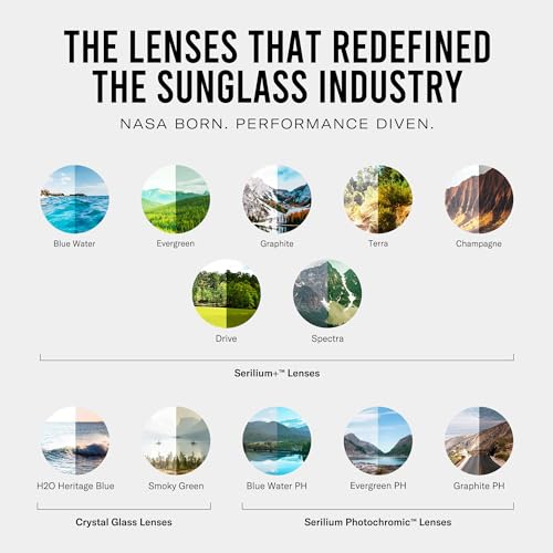 Revo Sunglasses Descend N: Polarized Serilium+ Lens with Rimless Rectangle Frame, Crystal Brown Frame with Terra Lens