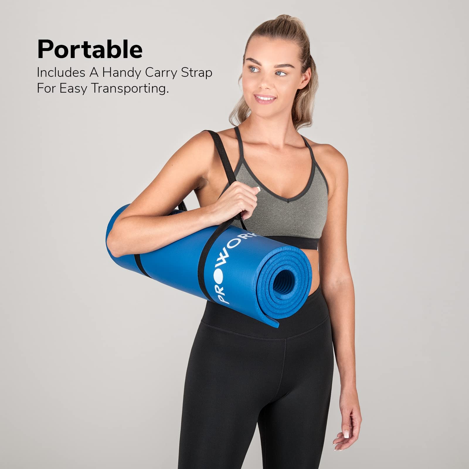 Poncho Yoga Mat, Eco Friendly NBR, Non-Slip Exercise Mat with Carry Strap for Yoga, Pilates, and Gymnastics - 183cm x 60cm x 1cm - 8 colours