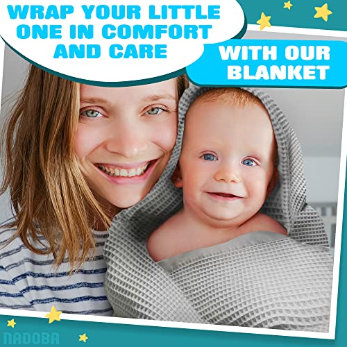 Thermal Baby Blanket for Girls and Boys - Waffle Weave Blanket Satin Baby Blanket - Throw Blanket for Baby Receiving Blankets - Soft Waffle Blanket
