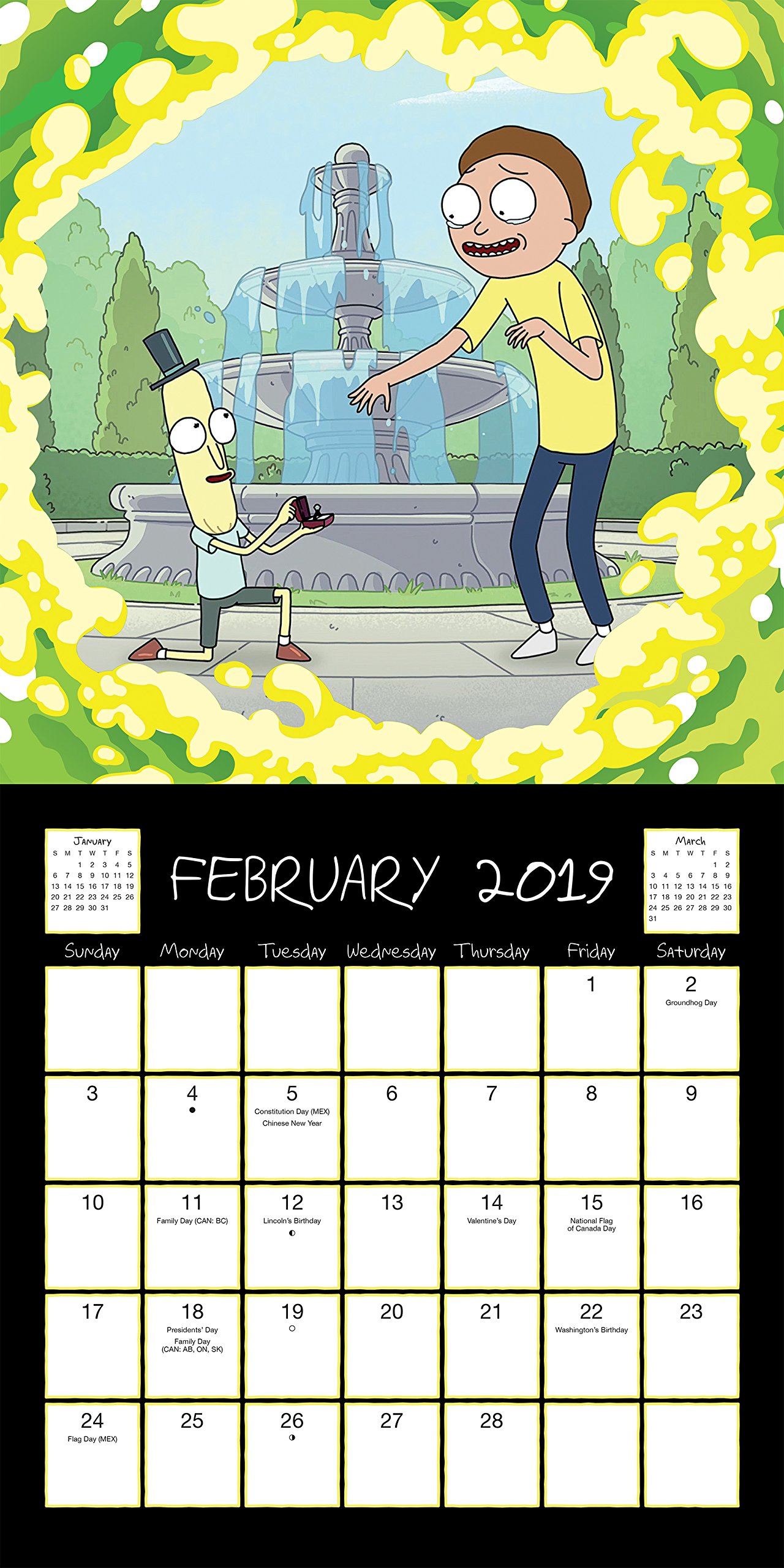 Rick and Morty 2019 Calendar