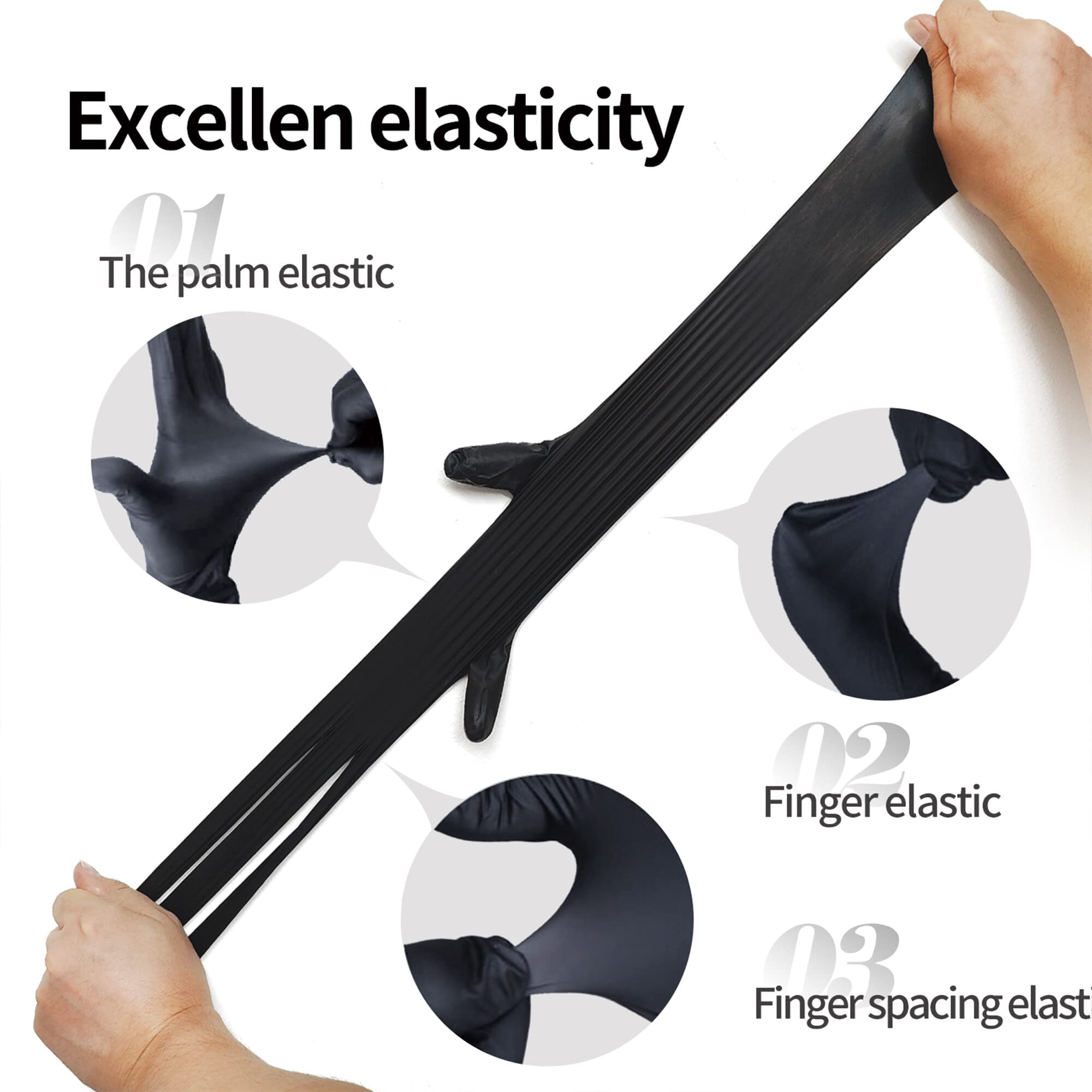 Purism Black Nitrile Gloves, 4mil, Size X-Large, 100 Pcs, Powder-free Latex free