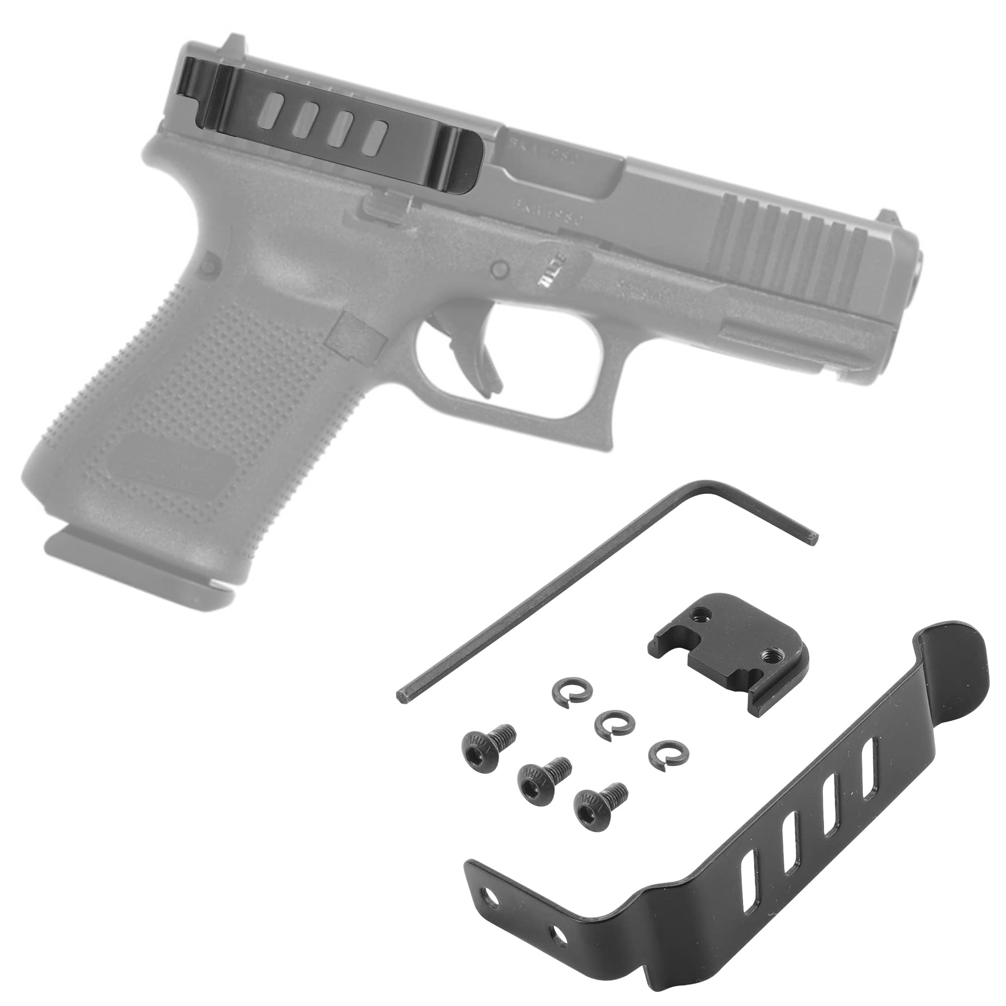 RTMGOB Gun Belt Clip, Low Profile Slim Concealed Carry Easy Install Holster Clip for Glock Gen 1-4 Models 17, 19, 22, 23, 24, 25, 26, 27, 28, 30S, 31, 32, 33, 34, 35, 36 and 41