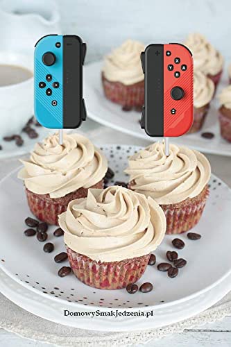 Video Game Cupcake Toppers 24PCS,Switch Game Controller Theme Cupcake Decorations,Birthday Cake Decorations Picks for Boys Gaming Themed Birthday Party