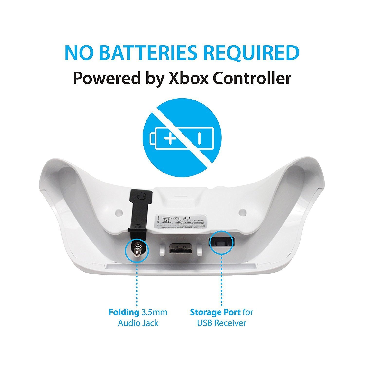 Wireless Keyboard for Xbox Controller, Bluetooth Game Message Chatpad Keypad with 2.4G USB Receiver & 3.5mm Audio Jack for Xbox Series X/S/Xbox One/ S/X/Xbox One Elite/Elite 2 Controller -White