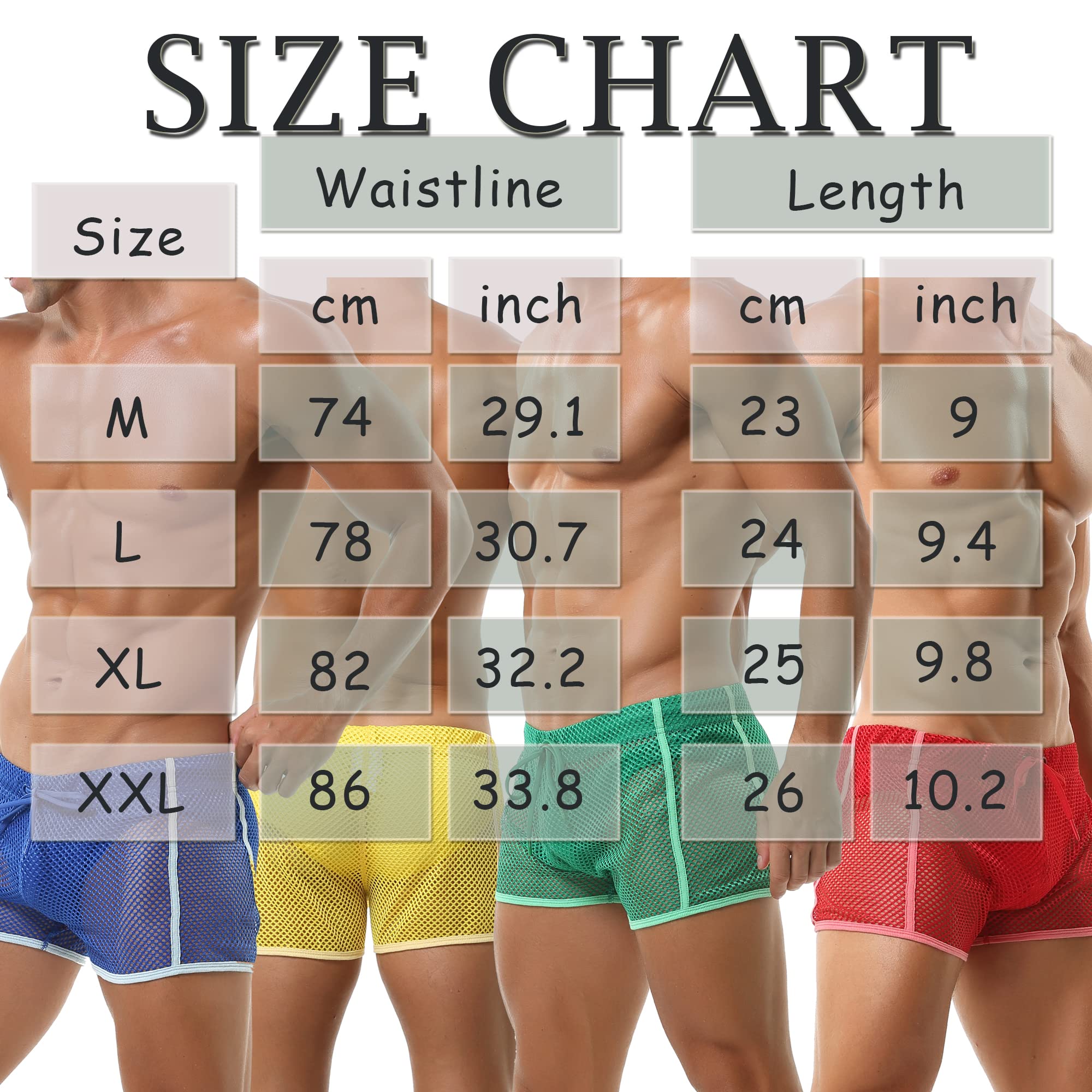YUFEIDA Men's Drawstring Boxers Fishnet Boxers Shorts Hollow Out Breathable Loungewear Active Shorts Quick Dry Bikini Trunks