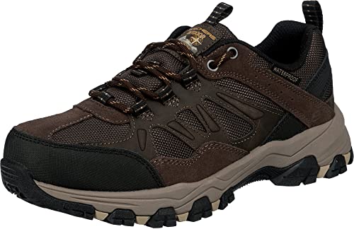 Skechers mens Selmen-enago Trail Oxford Hiking Shoe, Chocolate, 10 US