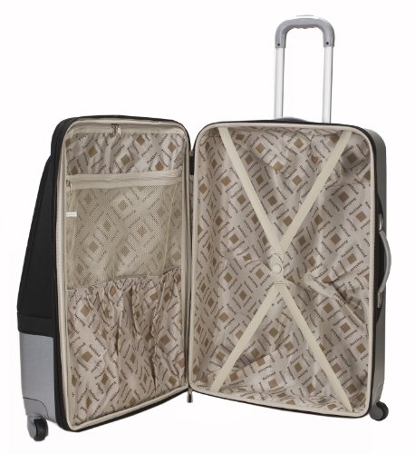 Rockland Rome Hybrid Spinner Wheel Luggage, Black, 3-Piece Set (20/24/28)