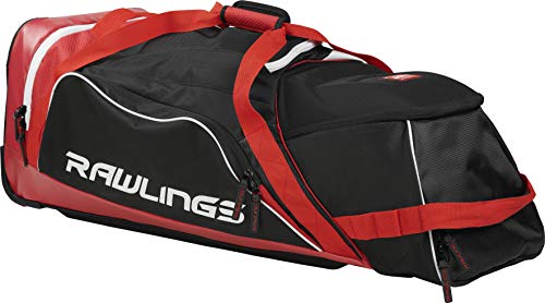 Rawlings | R1502 Wheeled Catcher's Bag | Baseball/Softball | Scarlet