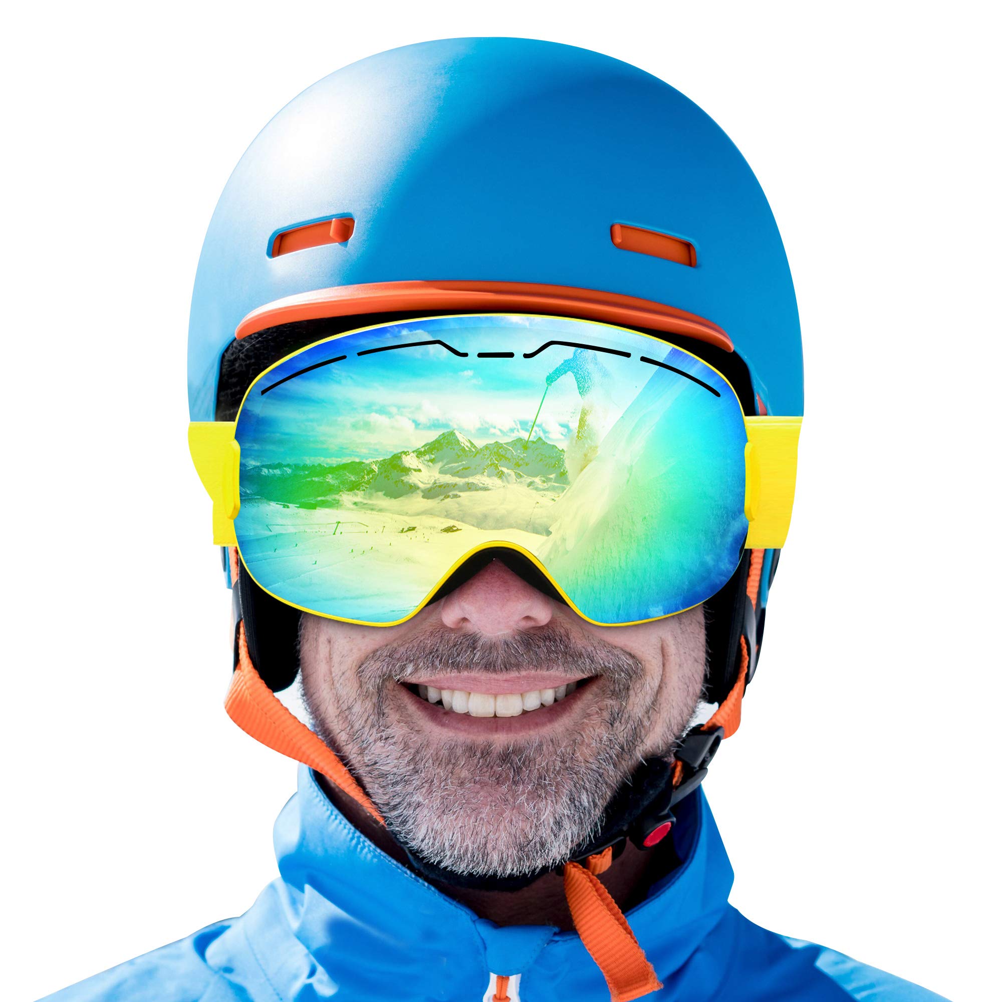 ROGSFN Ski Goggles for Men Womens & Youth Skiing Frameless 100% UV Protection,ski Snowboard Goggles