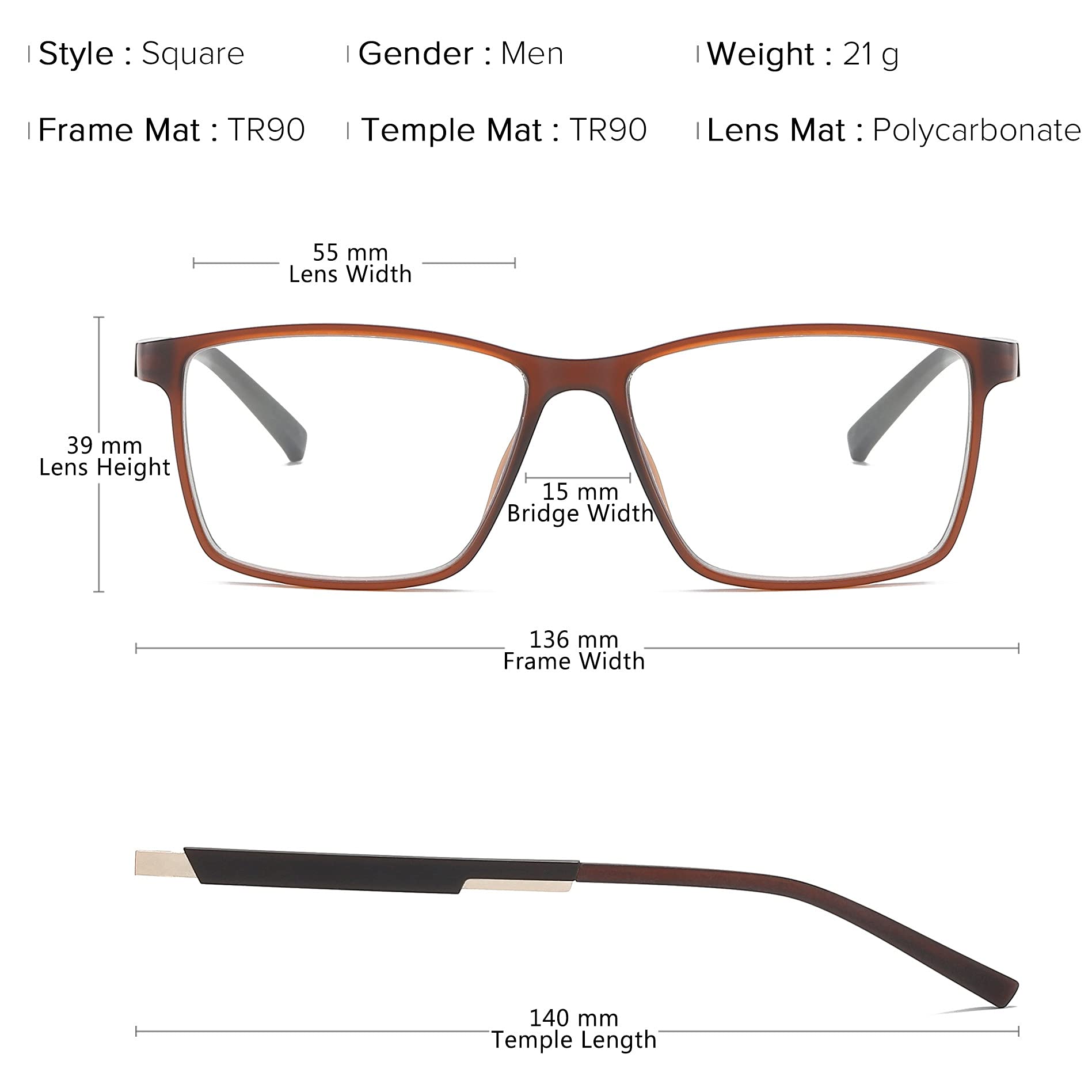 UNIEOWFA Blue Light Blocking Glasses for Men Anti Eyestrain Computer Gaming Eyeglasses UV Protection Blue Ray Glasses