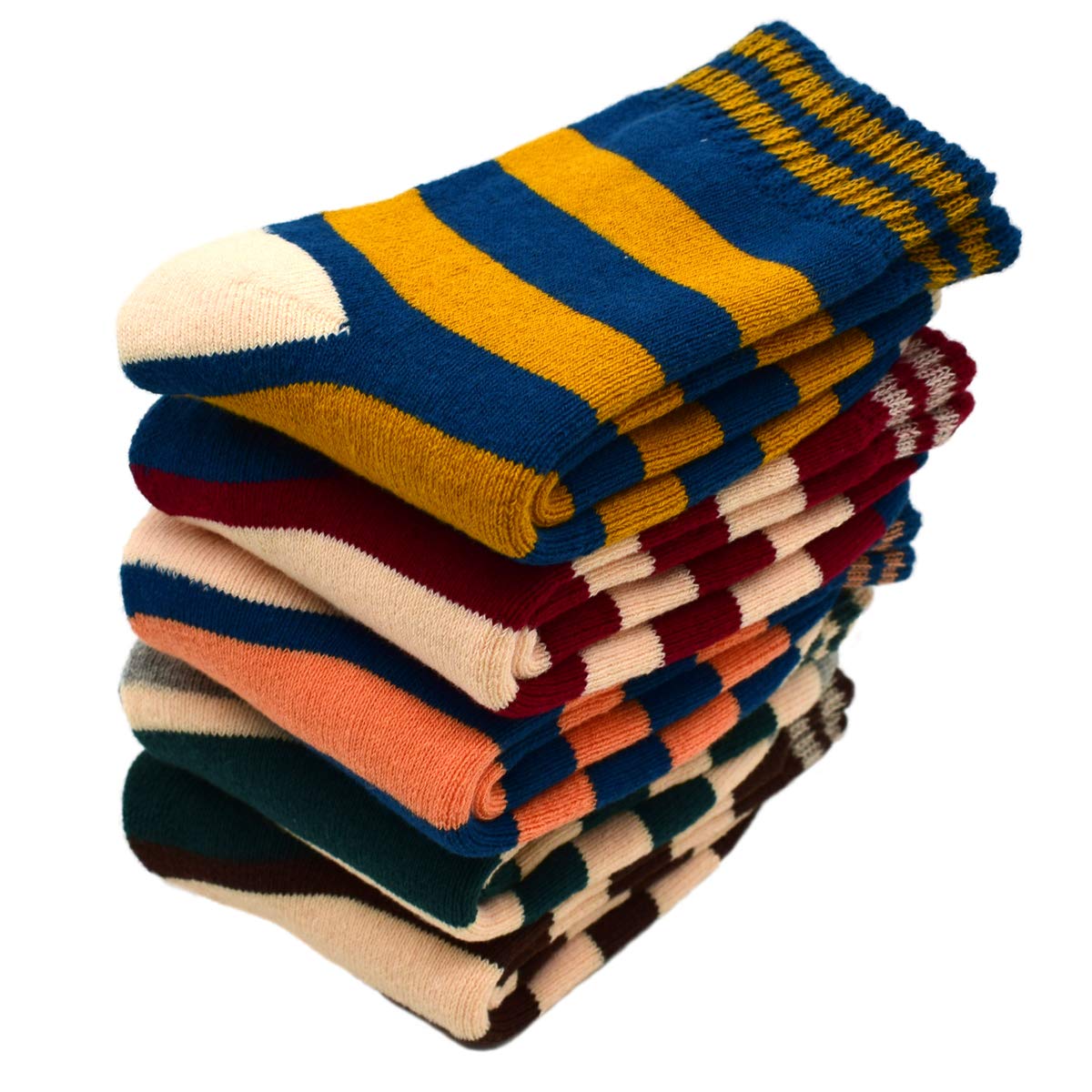 Thick Cotton Socks Kids Winter Warm Socks Fuzzy Socks 5 Pack For Boys And Girls 4-6 years
