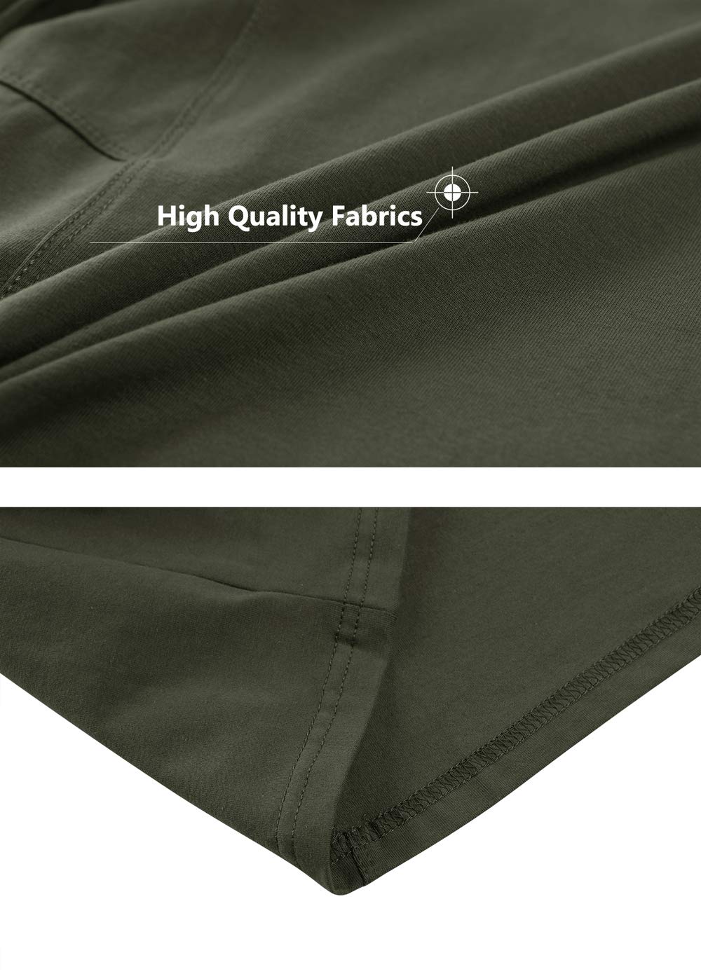 TACVASEN Active Shirts for Men Long Sleeve Cotton Outdoor Performance Tactical Polo Shirts Green 2XL