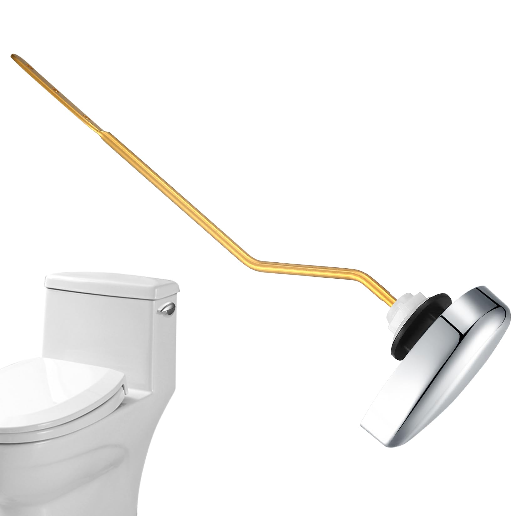 RUGLAMZHIP Toilet Handle Replacement Parts Kit, Toilet Handle Tank Flush Lever Replacement Kit, Side Mount Toilet Flush Tank Lever Handle, Toilet Flush Handle, Toilet Flush Lever Handle