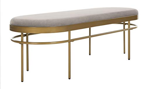 Safavieh Sylva Oval Bench, 0, Grey/Gold