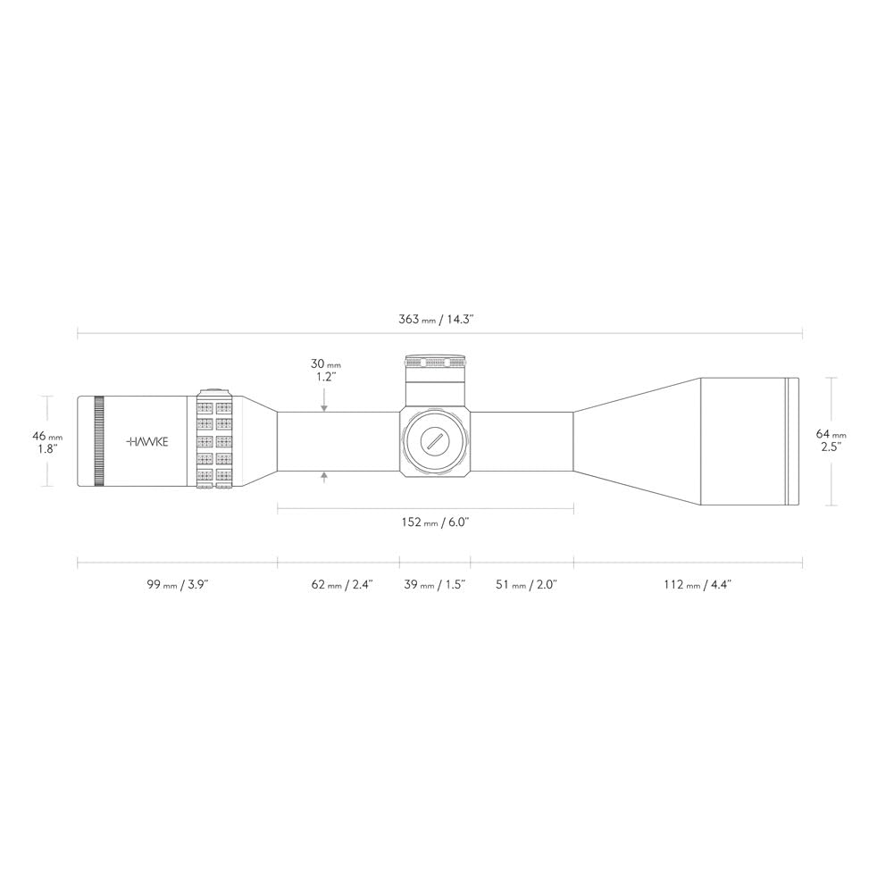 Sidewinder 30 Riflescope 6-24X56 20x 1/2 Mil Dot +