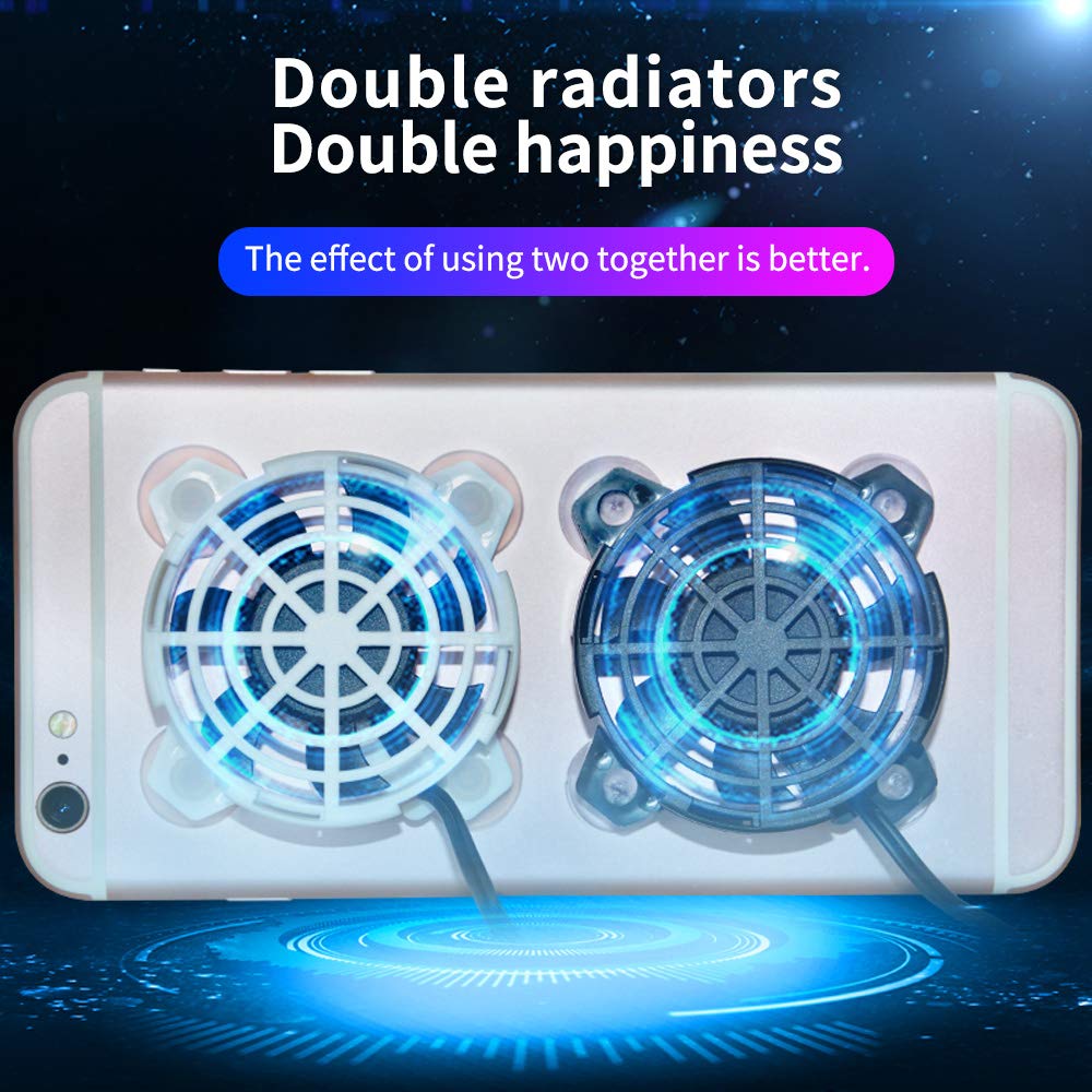 Tablet Cooling Fan Phone Cooling Fan Dual 50mm USB Cooling Fan for Tablets and Cell Phones Cooling from 4.5 to 7 inches Phone Cooler for Game ipad