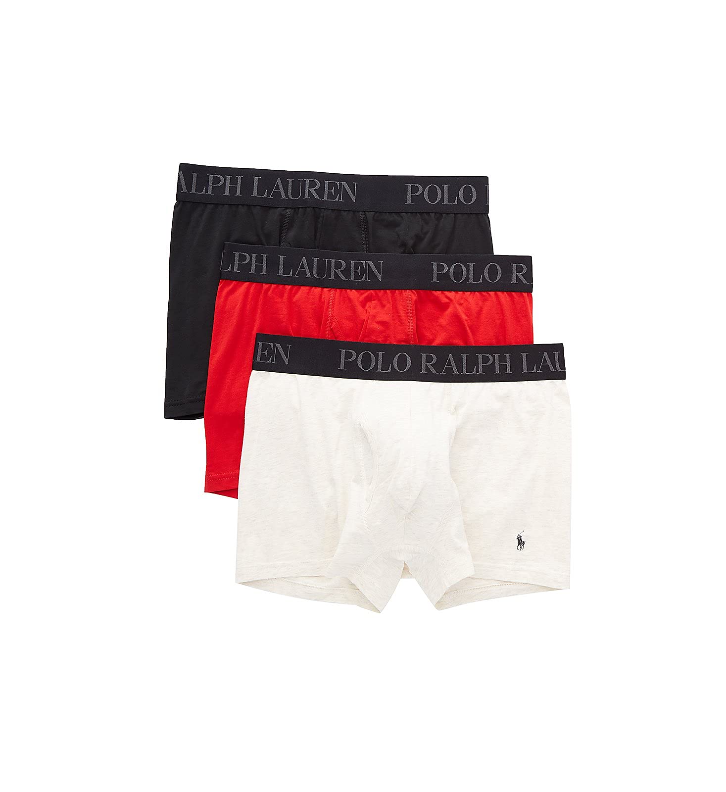 Polo Ralph Lauren Men's 4D-Flex Lightweight Trunks - 3 Pack LATRP3 M Red/Sand/Polo Black