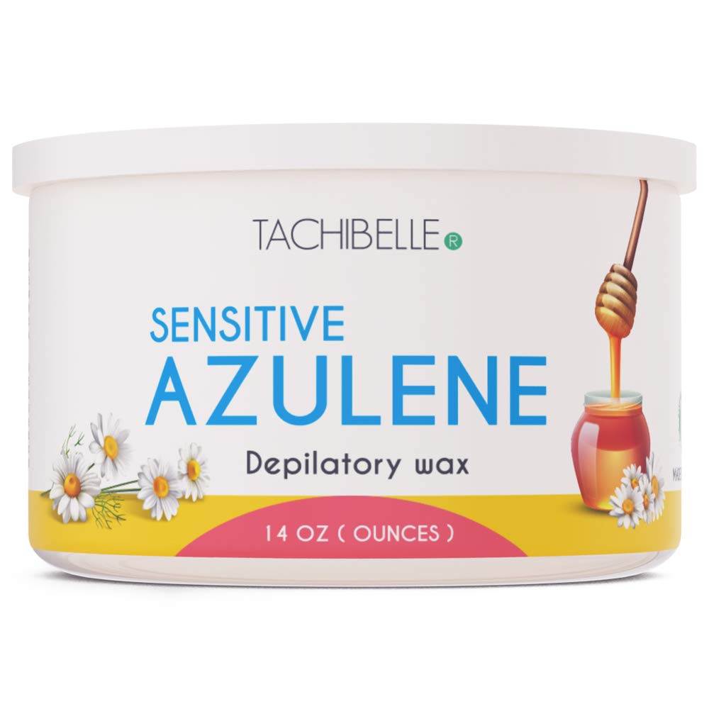 Tachibelle Depilatory Wax 14 Oz Professional Hair Removal, Women Men, Home Waxing for All Body and Brazilian Bikini Made in Italy (Azulene Wax)