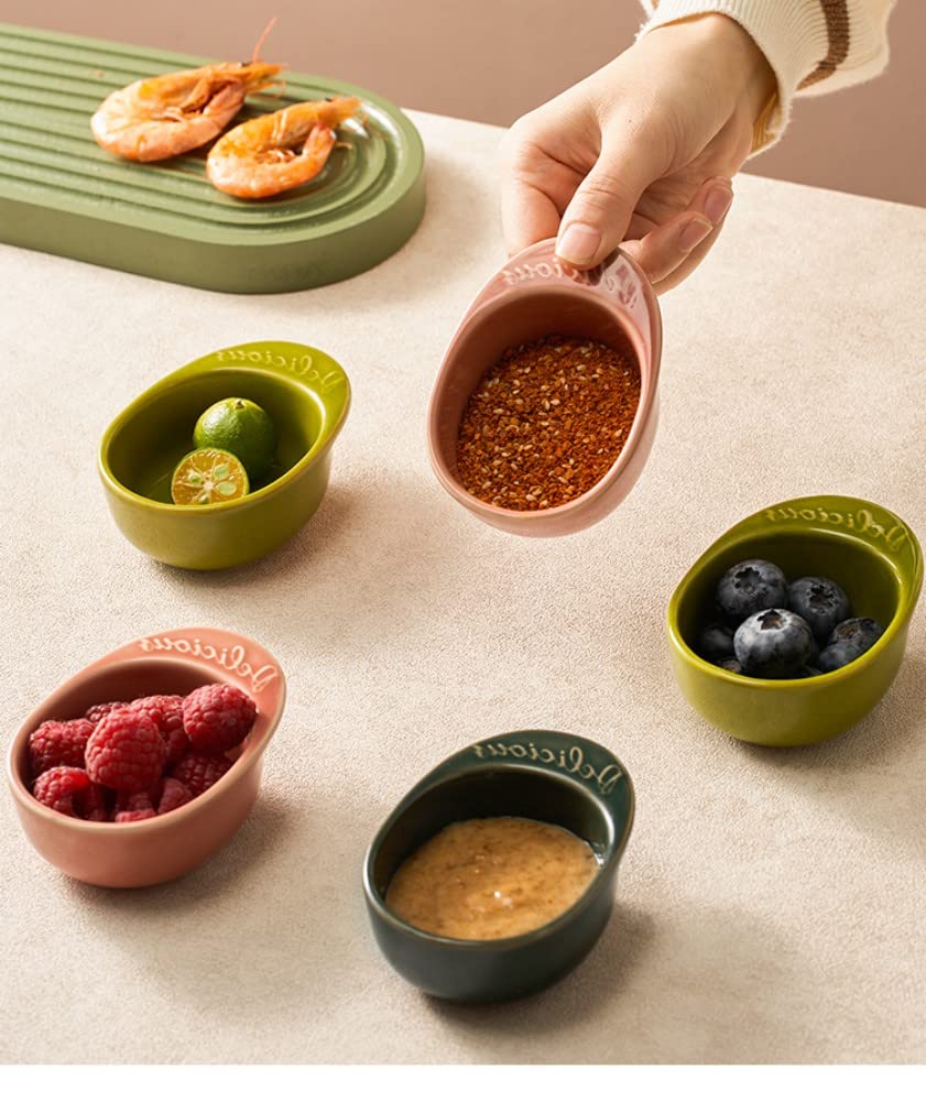 yaocoral 3 Pack 3 oz Mini Ceramic Dipping Sauce Bowls,Soy Sauce Dish,Small Dipping Bowls for Soy,Side Dish,ketchup,Sushi,BBQ,Condiment,Hats Shape,Stackable,Freezer Microwave Safe