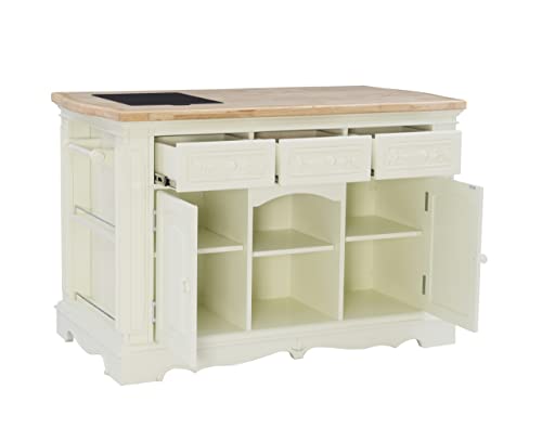 Powell White Kitchen Island, Multicolor