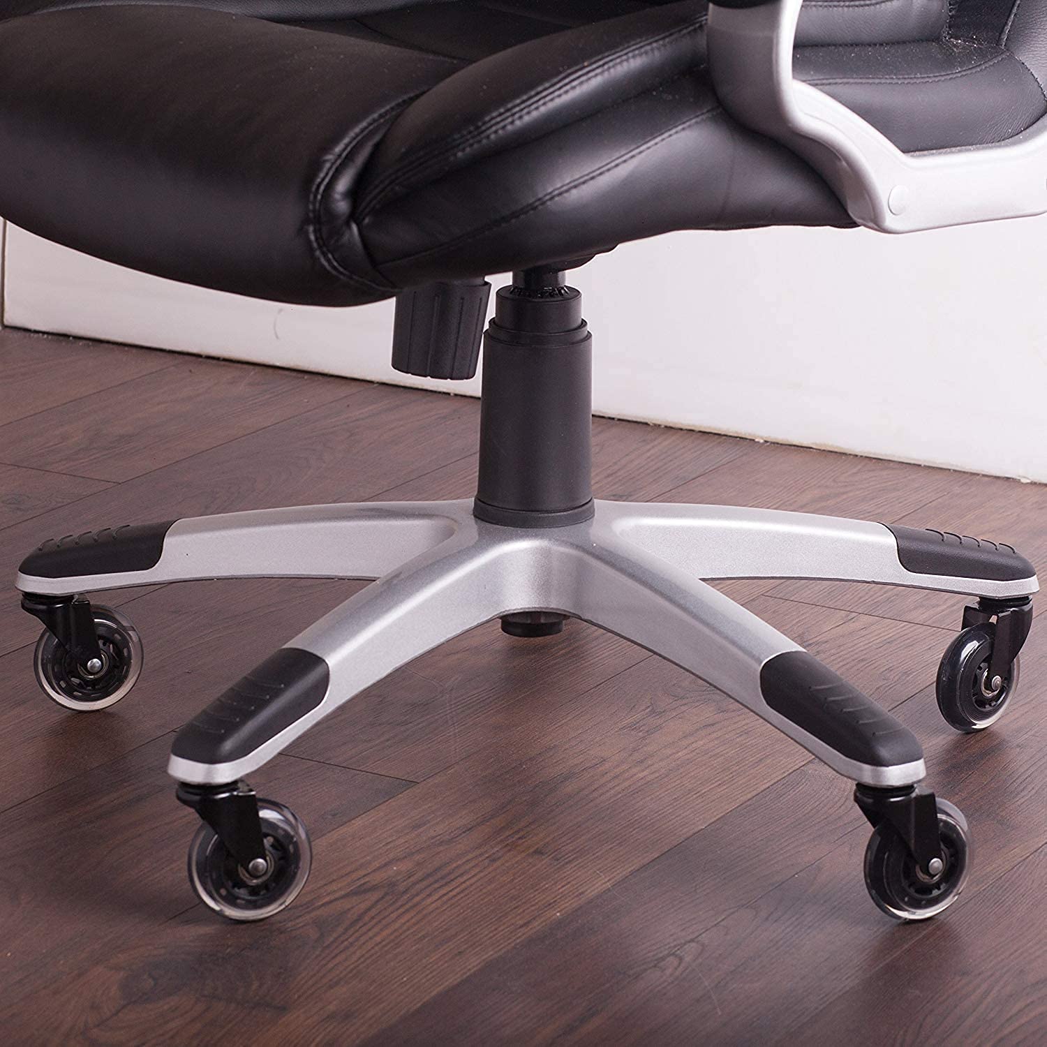 SmartCoolous 3" 5pcs Office Chair Wheels Replacement Rubber Chair Casters Quiet Rolling and Safe for Hardwood Floors and Carpet