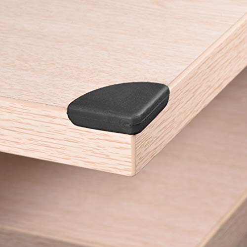 uxcell Corner Guards Edge Protector Furniture Table Corner Protectors Adhesive Soft Silicone Black 30x30x9mm, 28 Pcs