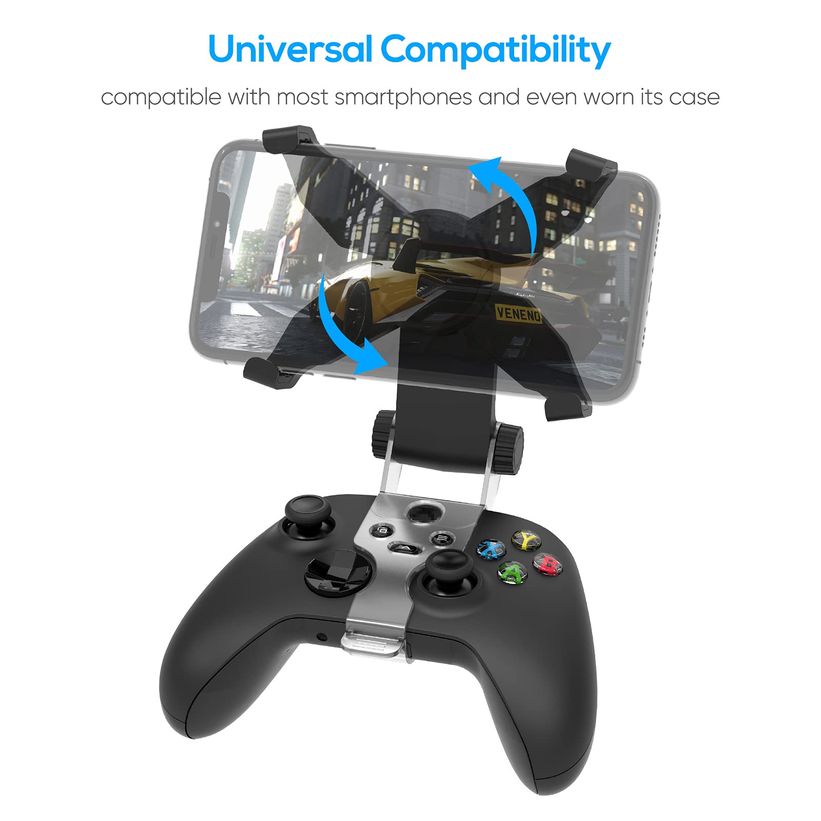 Upgraded Controller Phone Mount Compatible with Xbox Series X/S Controller, YUANHOT Cellphone Clip Holder with Adjustable Bracket Compatible with Xbox Series X/S, One, One X/S Controller