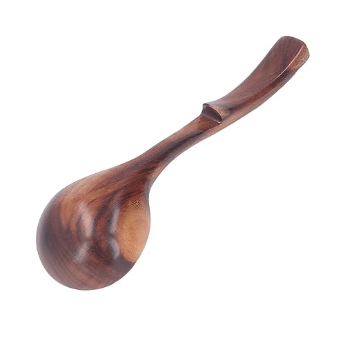 Serving Ladle Solid Wood Curved Handle Wooden Spoon Elegant Safe and Reliable Hotel Kitchen Utensils (Type A)