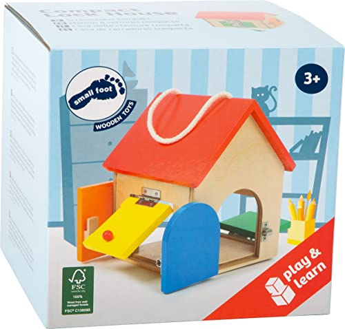 Small Foot Wooden Toys Compact House of Locks playset Designed for Children 3+, Multi